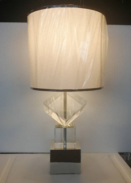 Crystal Cubes Chrome LED Table Lamp with USB - Contemporary - Table ...