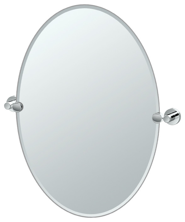 Glam Frameless Oval Mirror, 26.5" - Contemporary - Bathroom Mirrors ...