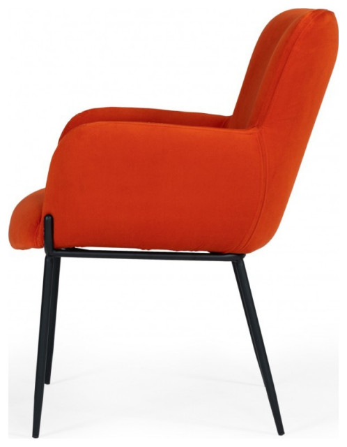 Orange Velvet Dining Chair - Midcentury - Dining Chairs - by UStradeENT ...