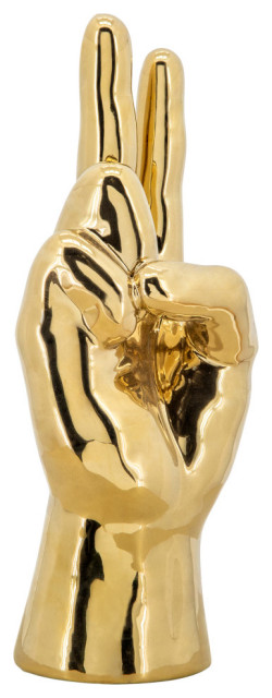 6" Peace Sign Table Deco, Gold - Contemporary - Decorative Objects And ...