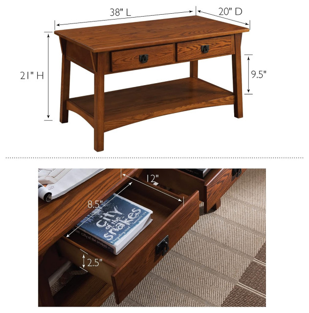 Classic Coffee Table, Hardwood Construction With Storage Drawers ...