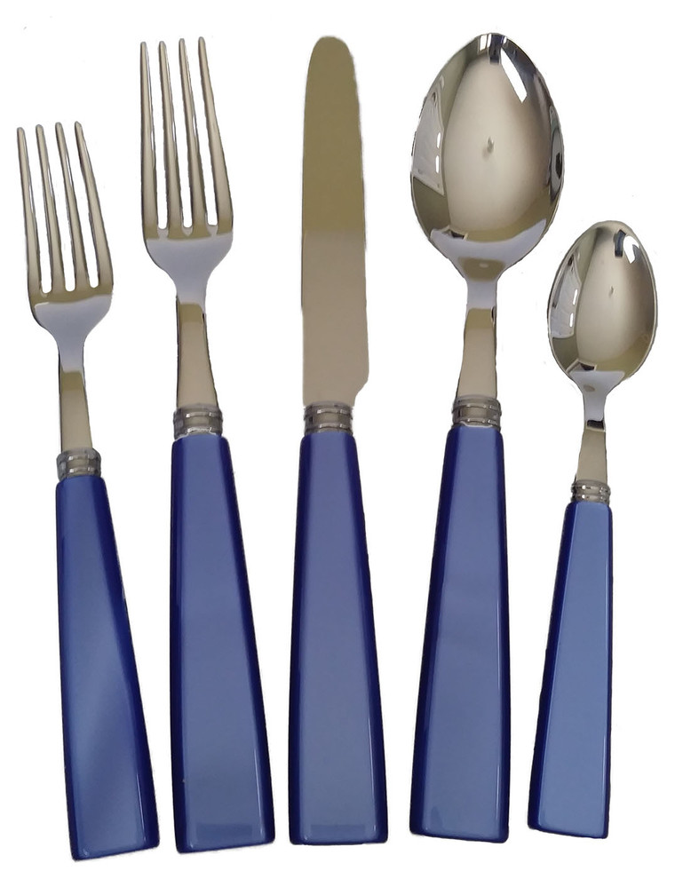 Sabre Natura Lapis Blue 5-Piece Place Setting Stainless Flatware ...