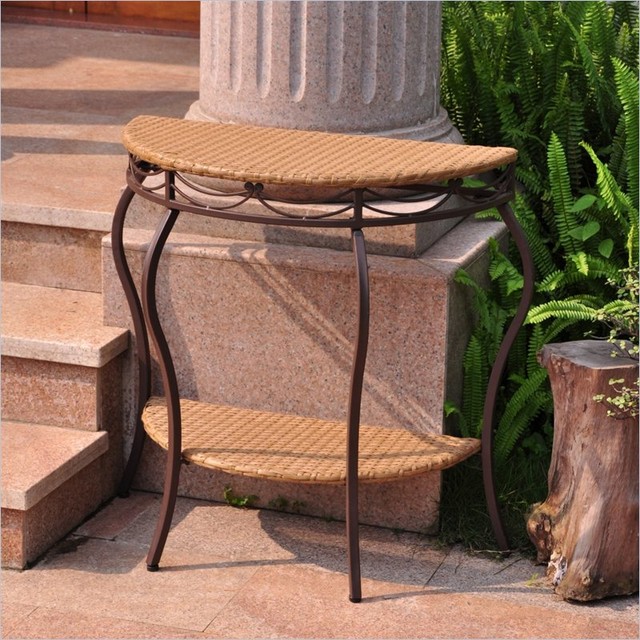 International Caravan Valencia Half-Moon Patio Table - Tropical ...