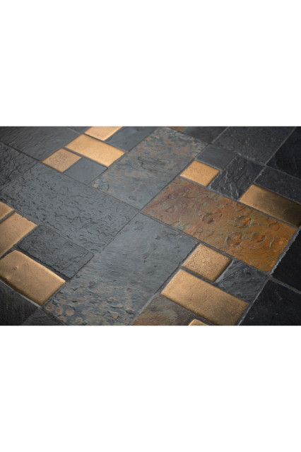 Black Ceramic Round Dining Table, Versmissen Labo Slate - Transitional ...