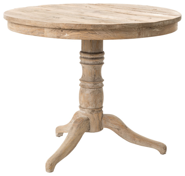 Round Occasional Table-Whitewash - Farmhouse - Side Tables And End ...