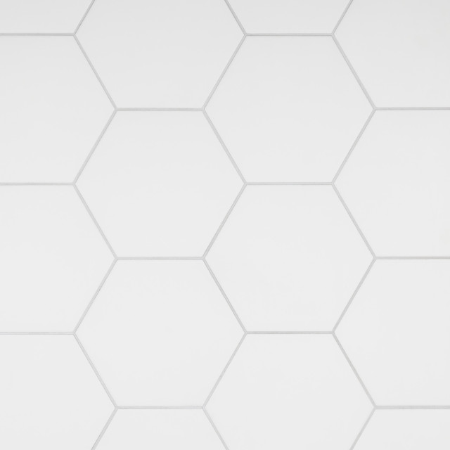 Apini Hex Matte White Porcelain Floor and Wall Tile - Contemporary ...