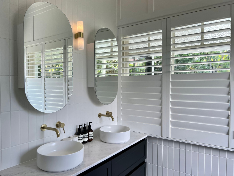 Hamptons Inspired Bathroom, Dry Bar, Wardrobes and Home Office ...