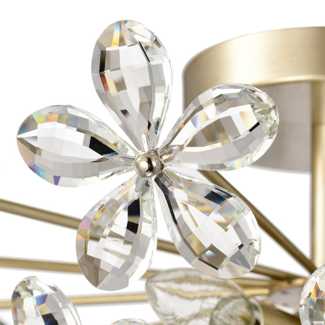 Grace 6-Light Daisy Flower Crystal Large Size Flush Mount ...
