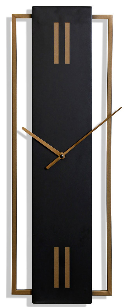 Slim Time Mid Century Metal Wall Clock 8in w X 24in ht X 1in d ...