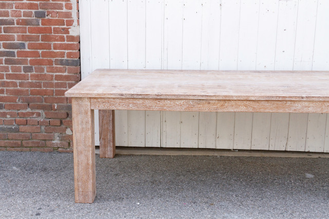 Large Whitewash Rustic Modern Parson Dining Table - Farmhouse - Dining ...