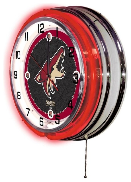 Arizona Coyotes 19" Neon Clock - Contemporary - Wall Clocks - by ...