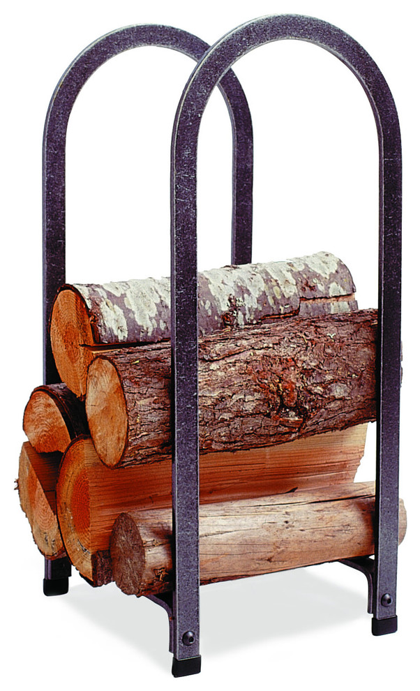 Handcrafted Vertical Arch Fireplace Log Rack Hammered Steel ...