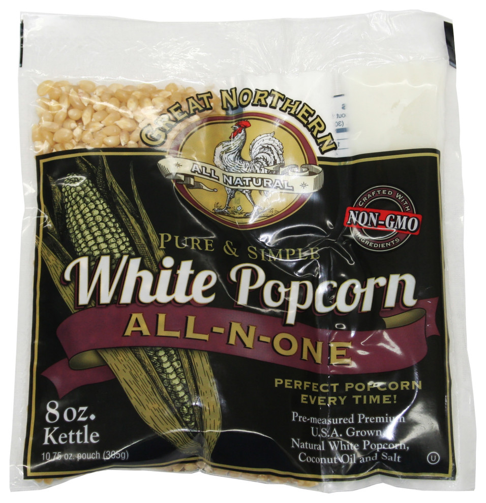 8oz Popcorn Packs, 100 Popcorn Bags 40 Pre-Measured, All-in-One ...