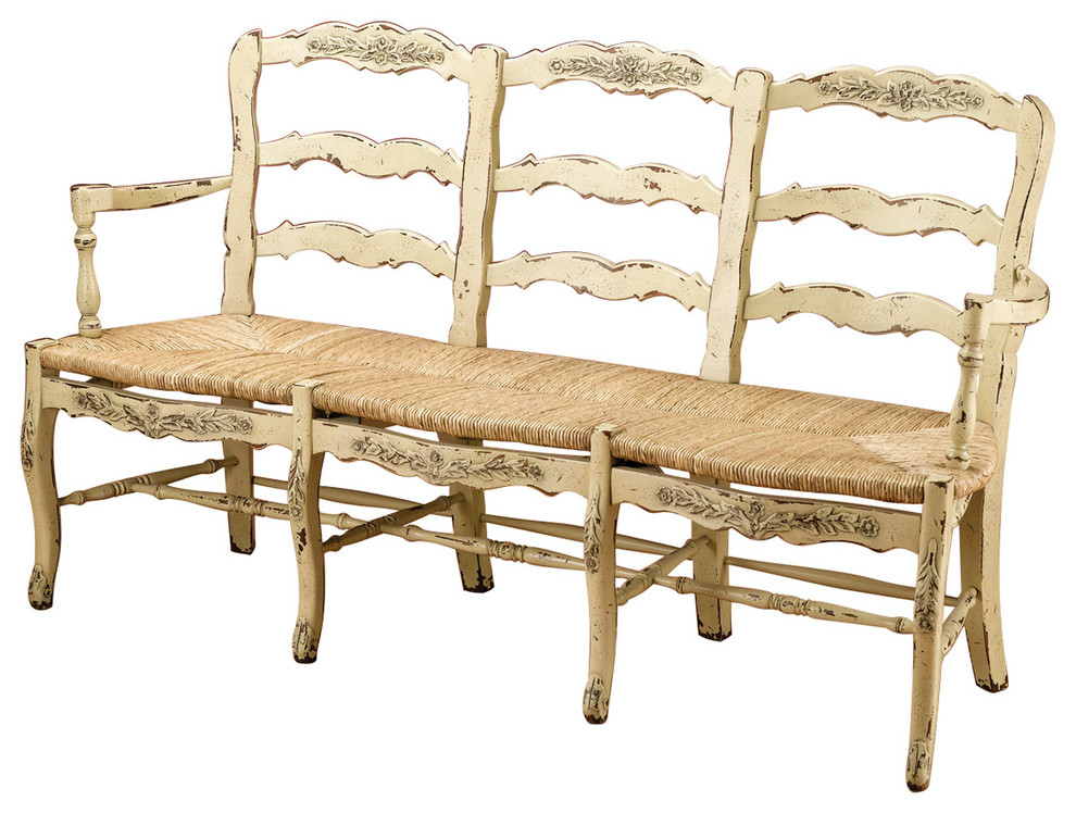 3 Seater Country French Bench - French Country - Upholstered Benches ...