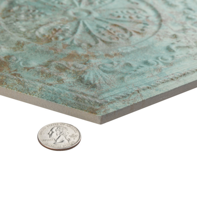 Zinc Hex Decor Porcelain Floor and Wall Tile Sample - Farmhouse - Tile ...