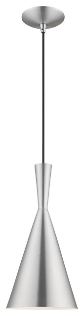 Metal Shade Mini Pendants 1 Light Brushed Aluminum Mini Pendant (41185 ...