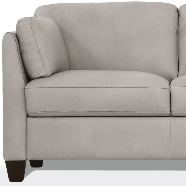 81" Light Gray Leather Sofa With Black Legs - Transitional - Sofas - by ...
