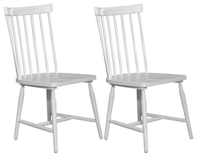 Spindle Back Side Chair (RTA) - Set of 2 Contemporary White ...