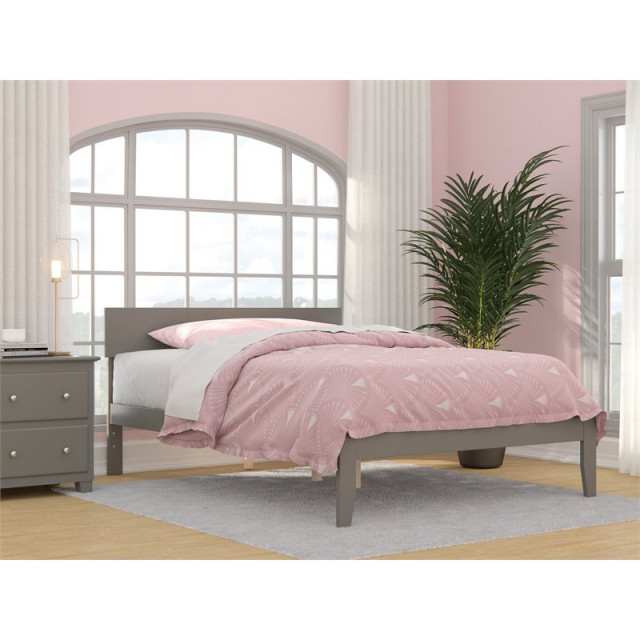 AFI Boston Solid Wood Full Size Contemporary Platform Bed in Gray ...