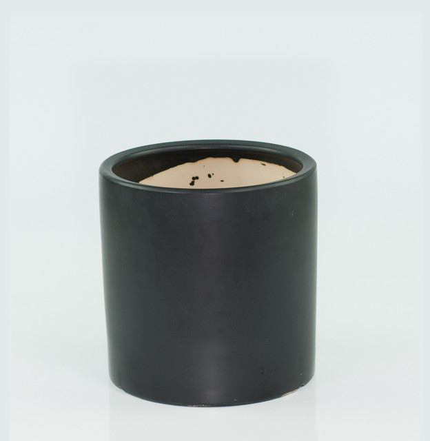 Ceramic Pot Medium 8'' Black - Contemporary - Outdoor Pots And Planters ...