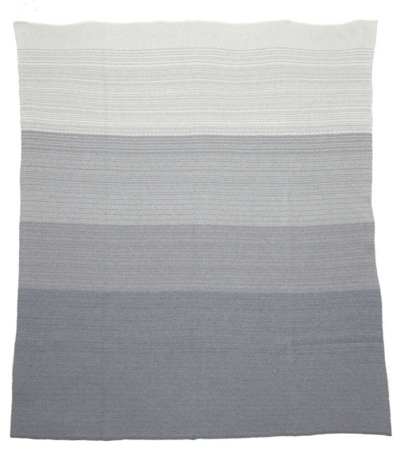 In2green Digital Ombre Eco Throw, Alum/Smoke/Milk - Transitional ...