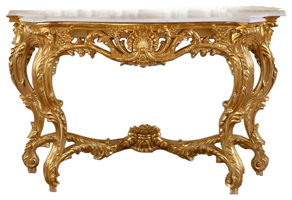 Aurora Goldleaf Console Table - Victorian - Console Tables - by ...