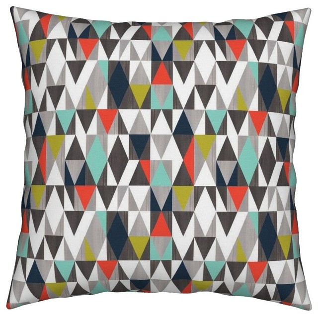 Geometric Triangle Diamond Shapes Throw Pillow - Contemporary ...