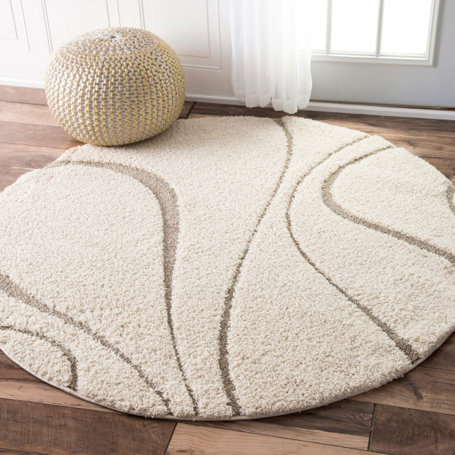 nuLOOM Carolyn Modern Shag Rug, 6'round - Contemporary - Area Rugs - by ...