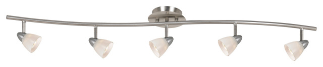Brushed Steel Metal Serpentine, Surface Mount Light, Sl-954-5-Bs/Wh ...