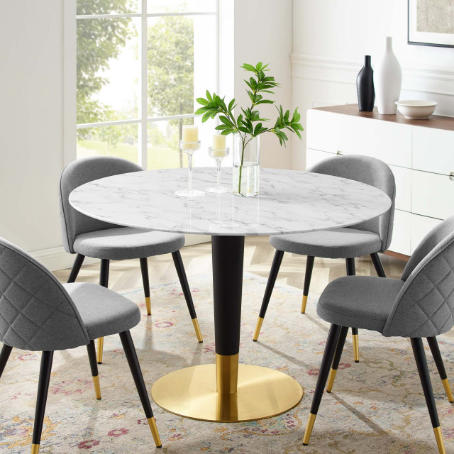 Zinque 47" Artificial Marble Dining Table - Contemporary - Dining ...