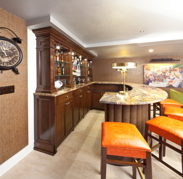 Custom mahogany home bar Rumson, NJ - Traditional - Home Bar - New York ...