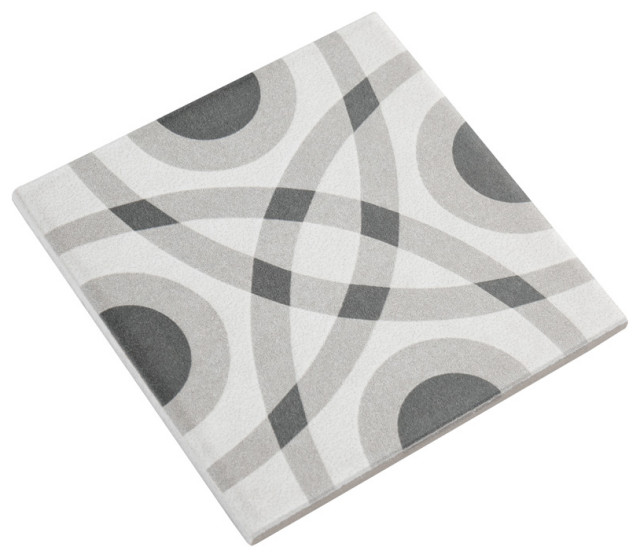 Twenties Circle Mini Ceramic Floor and Wall Tile, Sample - Contemporary ...