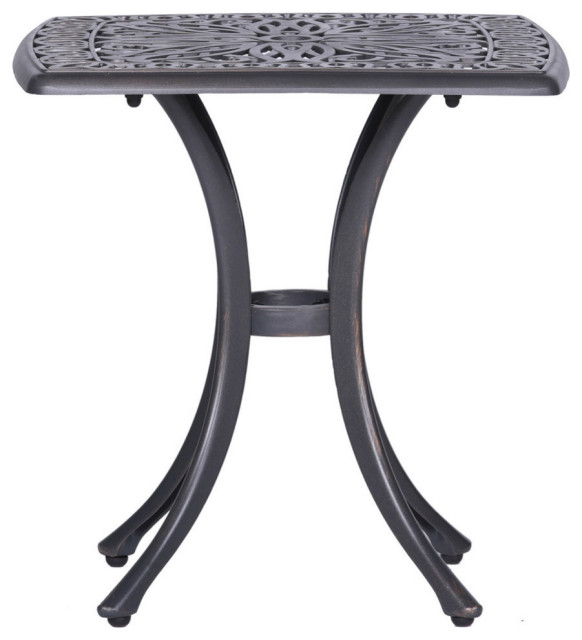 Flamingo 21" Side Table, Gunmetal Gray, Outdoor End Table - Traditional ...