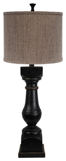 Rustic Maple Brown Herringbone Tweed Table Lamp - Traditional - Table ...