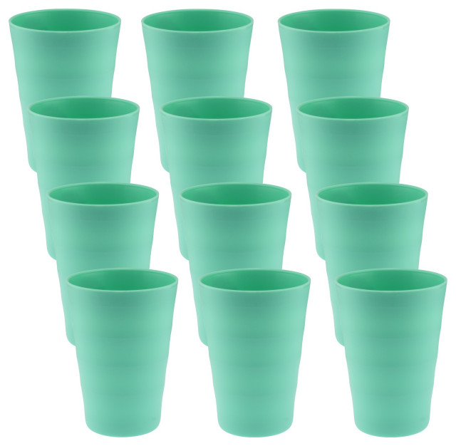 Break-Resistant Plastic Cups 12Oz, Reusable Design, Set of 12 ...