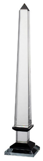 A&B Home Crystal Obelisk Finial With Black Base 4x4x16" - Contemporary ...