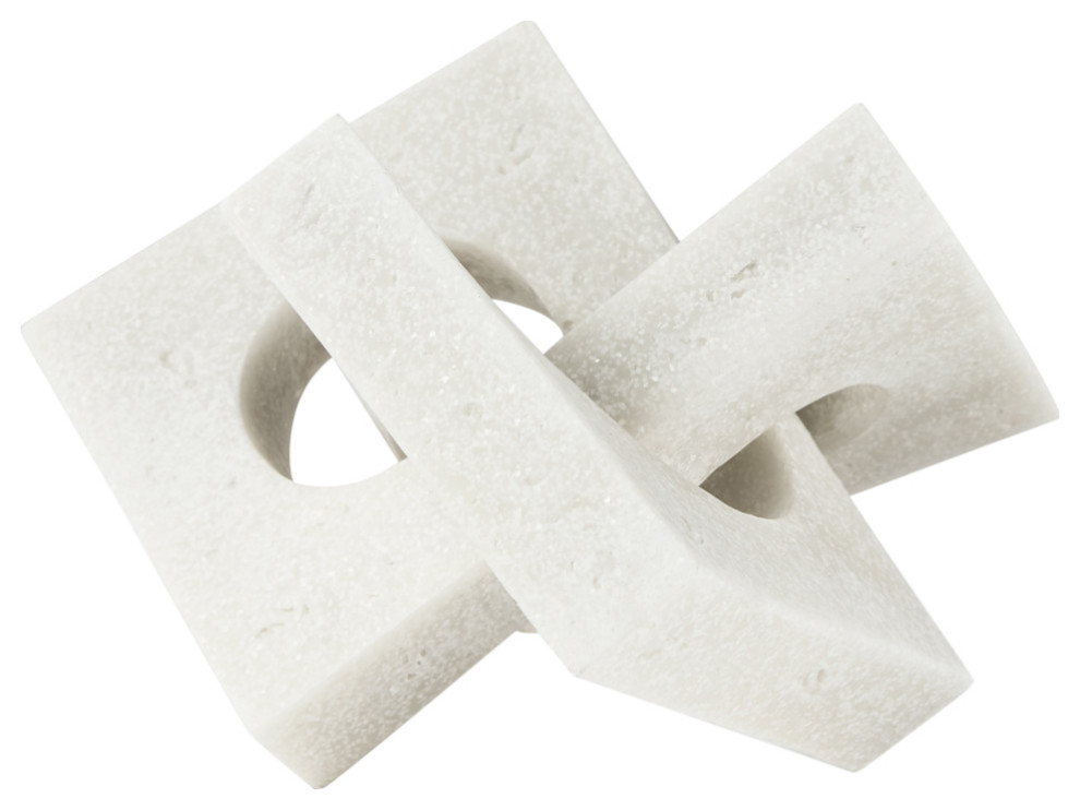 Linx Large White Resin Sculpture Decorative Object, Small ...