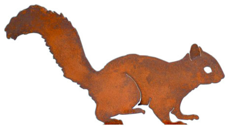 Alert Squirrel Metal Art - Rustic - Garden Statues And Yard Art - by ...