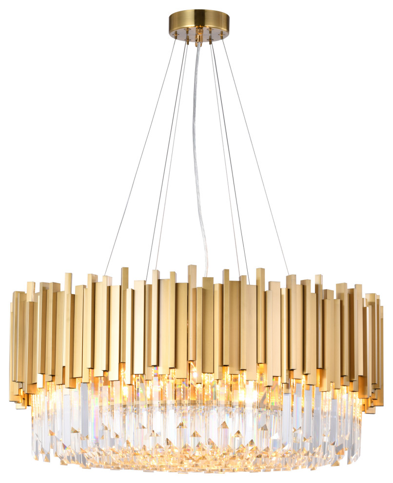 Bethel International MU10C28G 12 Light Chandelier, Gold - Contemporary ...