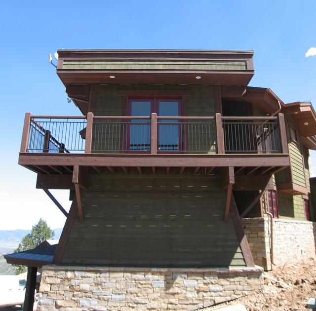 Exterior - Log & Timber Balustrades - Salt Lake City - by Titan Stairs ...