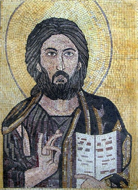Jesus Icon Mosaic, 47" x 63" - Traditional - Tile Murals - by Mozaico ...
