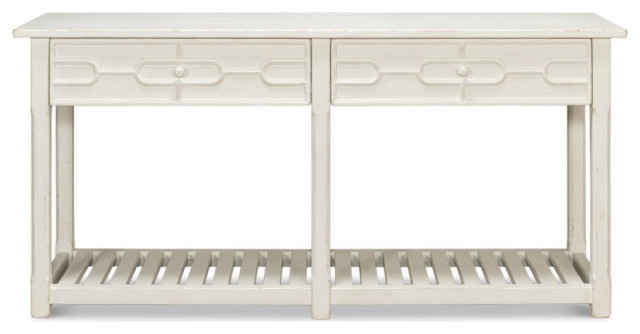 Isla Console Table With Drawer and Storage Antique White - Farmhouse ...
