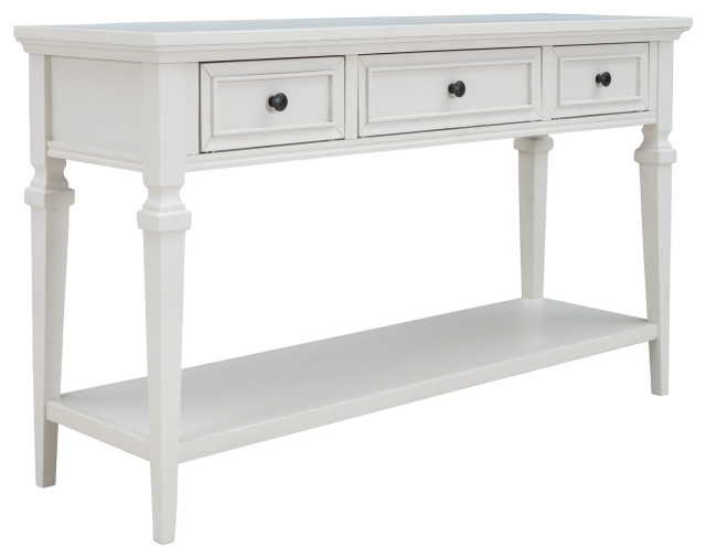 Vintage-Inspired Retro Style Console Table Three Top Drawers ...