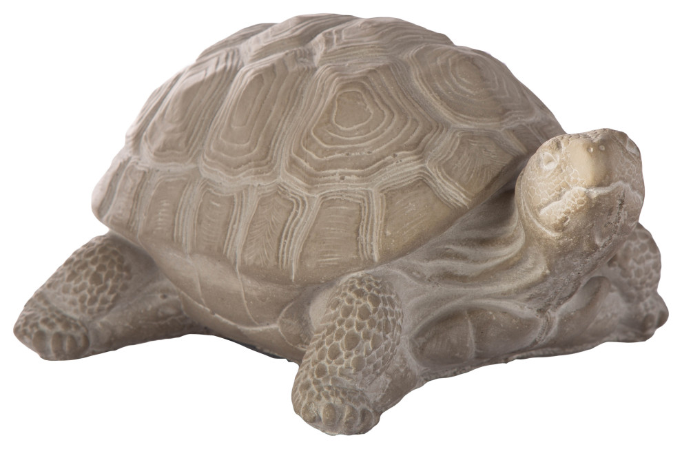Cement Standing Turtle Figurine Washed Concrete Gray Finish ...
