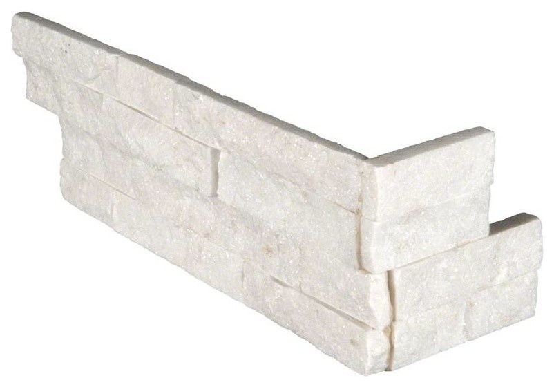 Arctic White Split Face Corner Ledger Panel - Traditional - Siding And ...