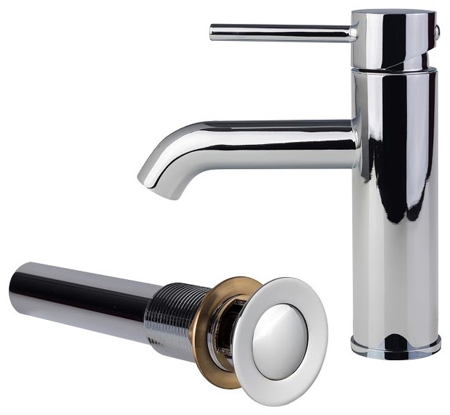 European Single Post Bathroom Faucet with Standard Sink Drain Overflow ...