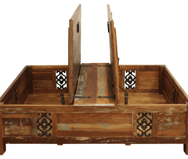 Rectangular Storage Wood Coffee Table - Farmhouse - Coffee Tables - by ...