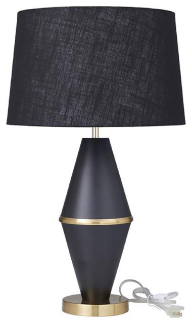 Urban Designs Claudia 26" Metal Table Lamp Black - Transitional - Table ...