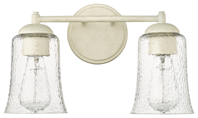 2 Light 15 in. Cottage White Vanity Light - Traditional - Bathroom ...