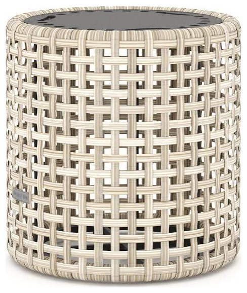 Jasper 18" Round Woven Side Table - Tropical - Outdoor Side Tables - by ...